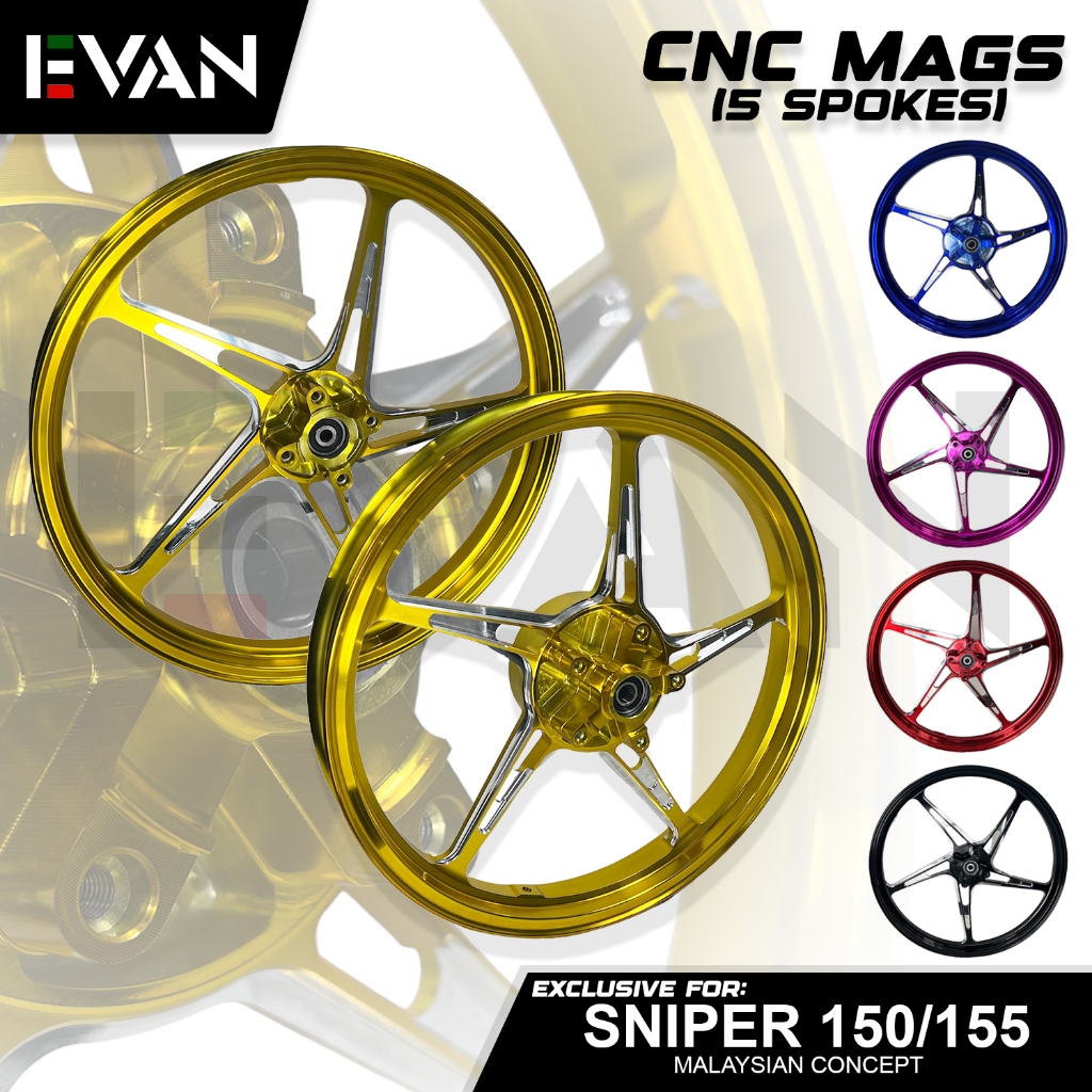 EVAN.PH TRC CNC 5 Spokes Raizen Front Rear Mags 1.6 x 1.85 x 17 For ...