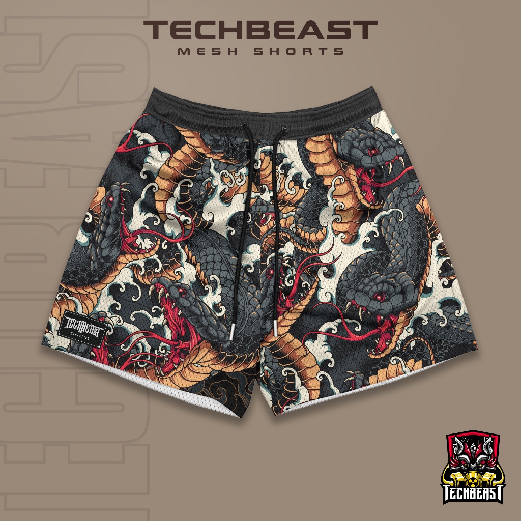 Orochi Mesh Shorts Full Sublimation Above The Knee Techbeast | Shopee Philippines
