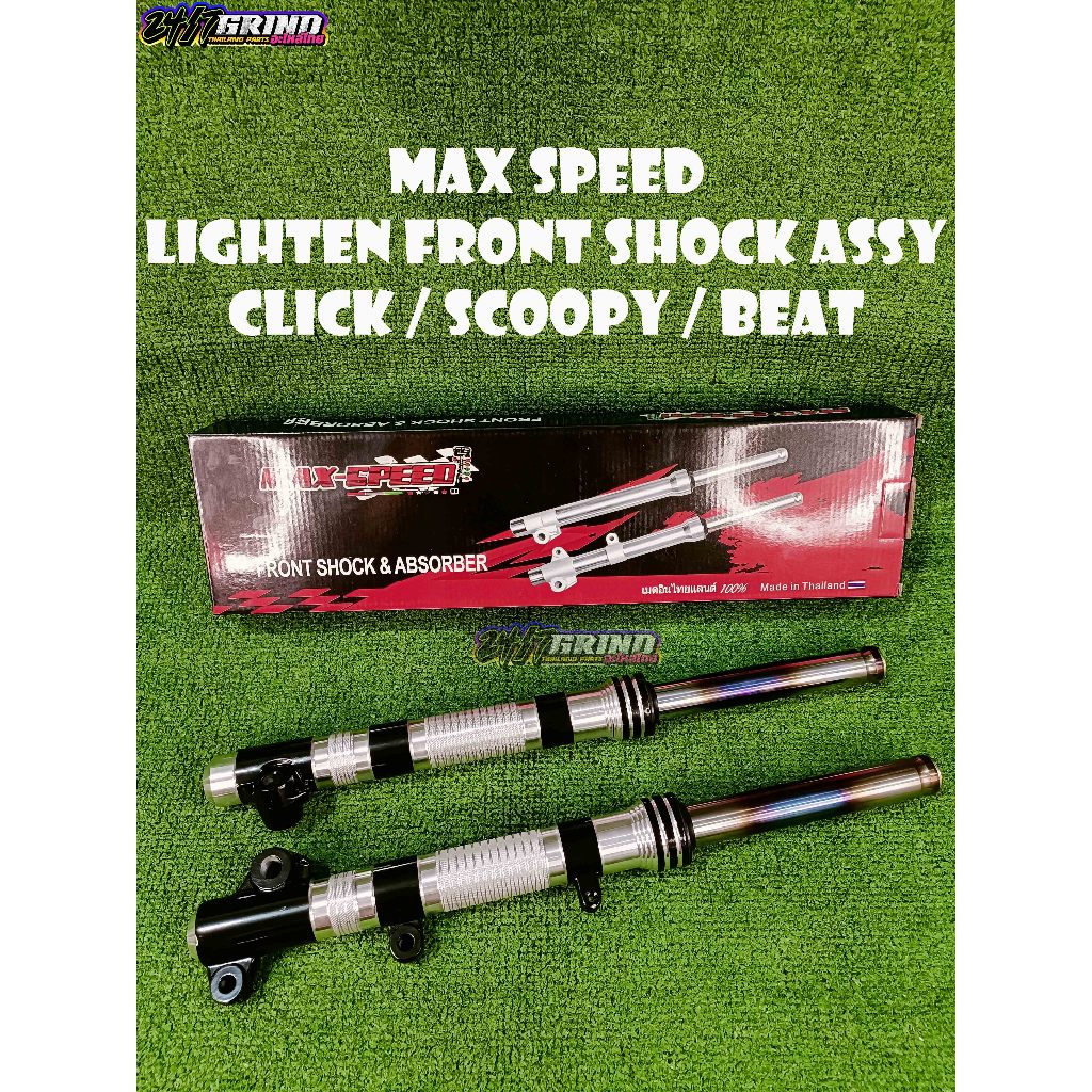 MAX-SPEED TITANIUM LIGHTEN FRONT SHOCK ASSEMBLY HONDA CLICK 125 / CLICK 150 VERSION 4 | Shopee ...