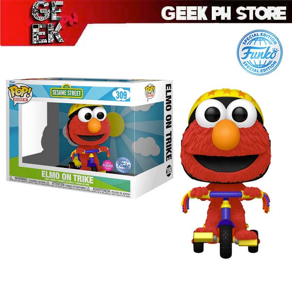 Funko POP! Rides: Sesame Street - Elmo on Trike FLOCKED Special Edition ...