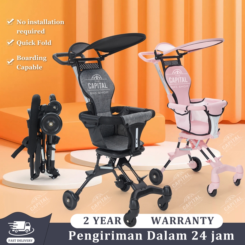 Foldable Stroller Lightweight Stable Soft Seat Hand Push For Baby ...