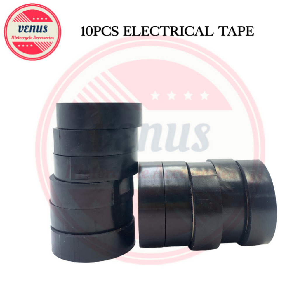 VENUS 10PCS Electrical Tape Black Tape Wire Strong Insulating ...