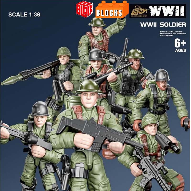 DIY Army Men Set Military Action Figures Mini Soldier Model (19867 ...