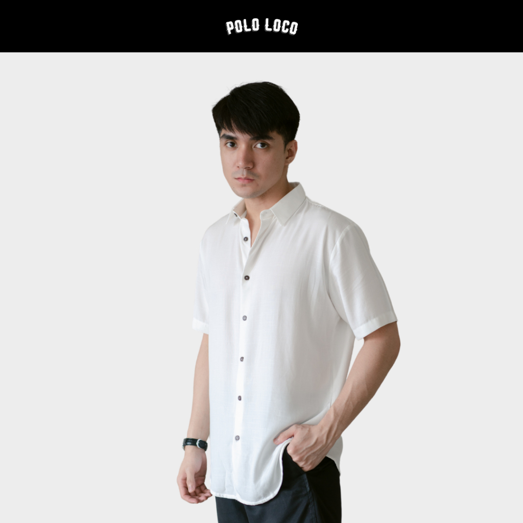 POLO LOCO Klin Regular Collar Plain Polo (Off-White) | Shopee Philippines