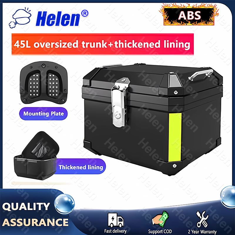 Alloy Top Box 50L w/ Base Plate and Backrest Motor Top Box Motorcycle ...