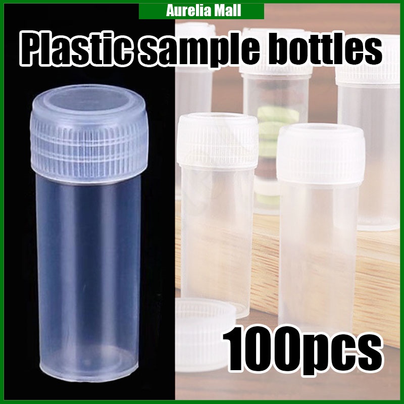 100PCS 5ml Empty Bottles Screw Cap Bottles Plastic Test Tubes For Pill ...