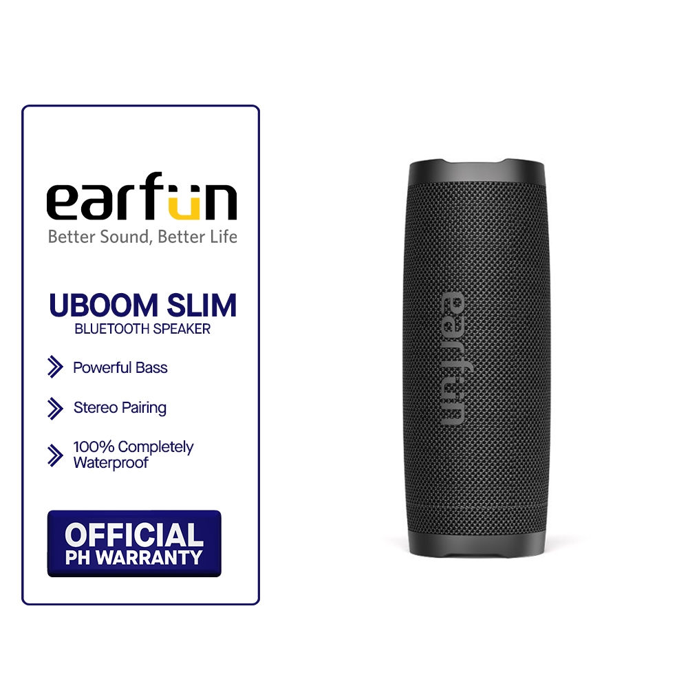 EarFun UBOOM Slim Bluetooth Speaker with Mic, Bluetooth 5.2 Portable ...
