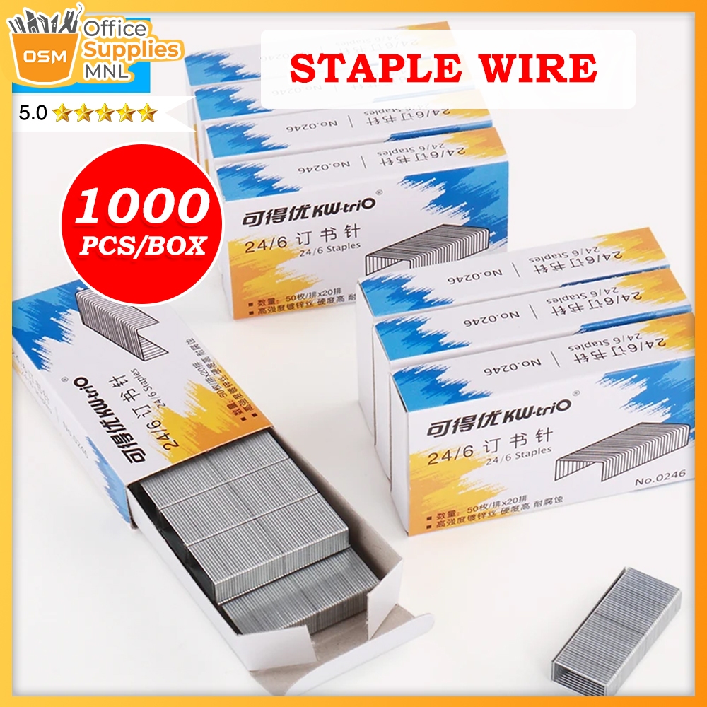 5pcs Staple Wire 1000pcs/box stainless steel staples nail 24/6 KW Trio ...