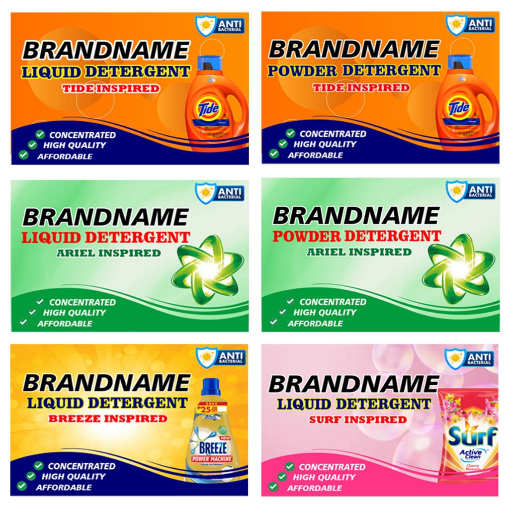 64pcs Piso Print Liquid Detergent / Powder Detergent Sticker | Shopee ...