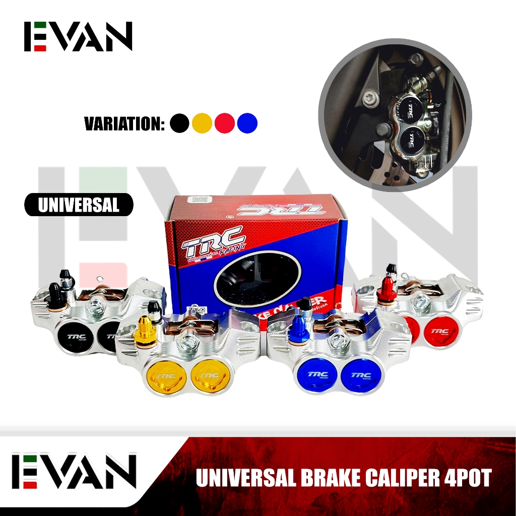 TRC Doraemon Radial 4 POT Universal Brake Caliper Full CNC Alloy ...