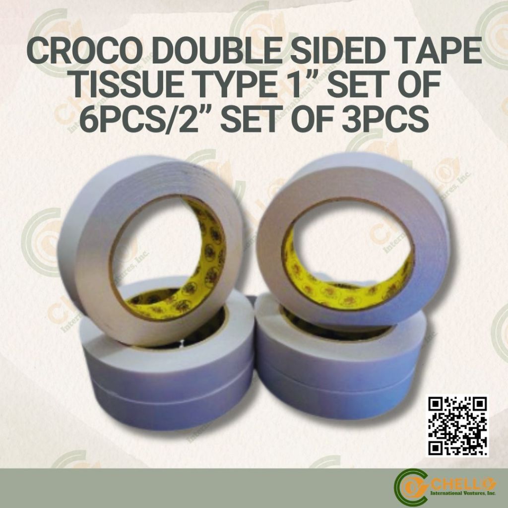 Croco double sided tape tissue type 1” set of 6pcs/2” set of 3pcs ...