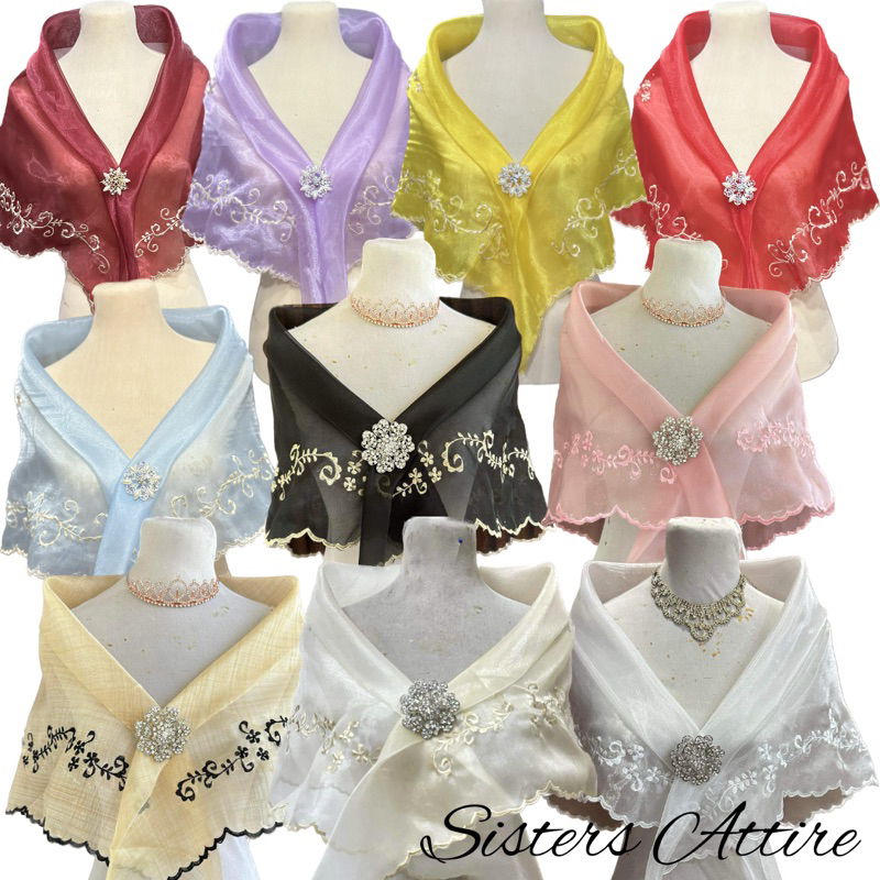 Classic Filipiniana Alampay Traditional (without brooch PIN) | Shopee ...
