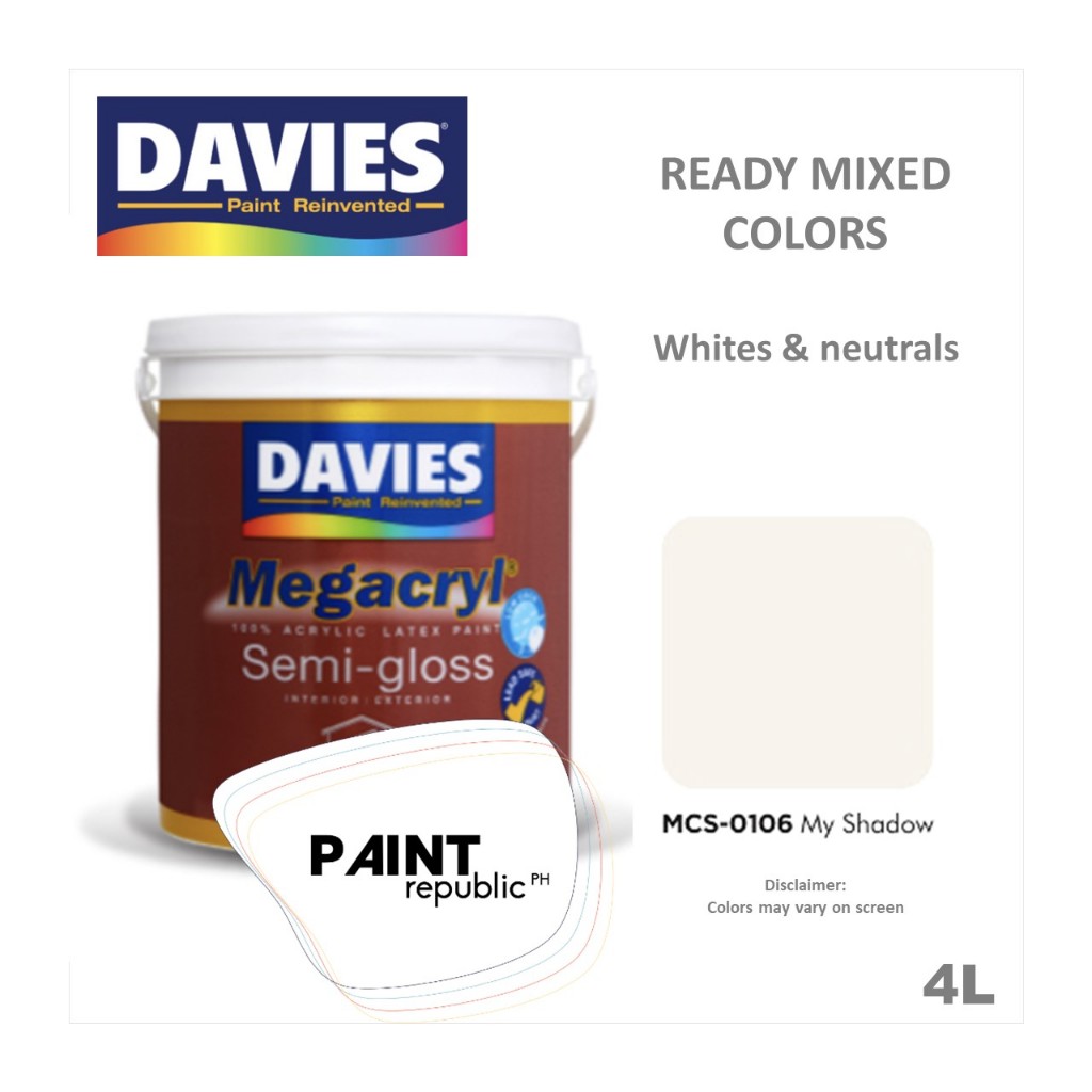 Davies MCS Semi Gloss Latex - Ready Mixed Colors-4L(GAL) | Shopee ...