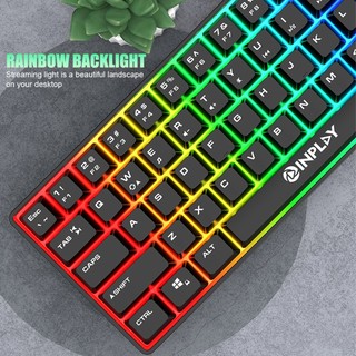 Inplay BK680 Membrane Gaming Keyboard 68 Key RGB Rainbow Light ...