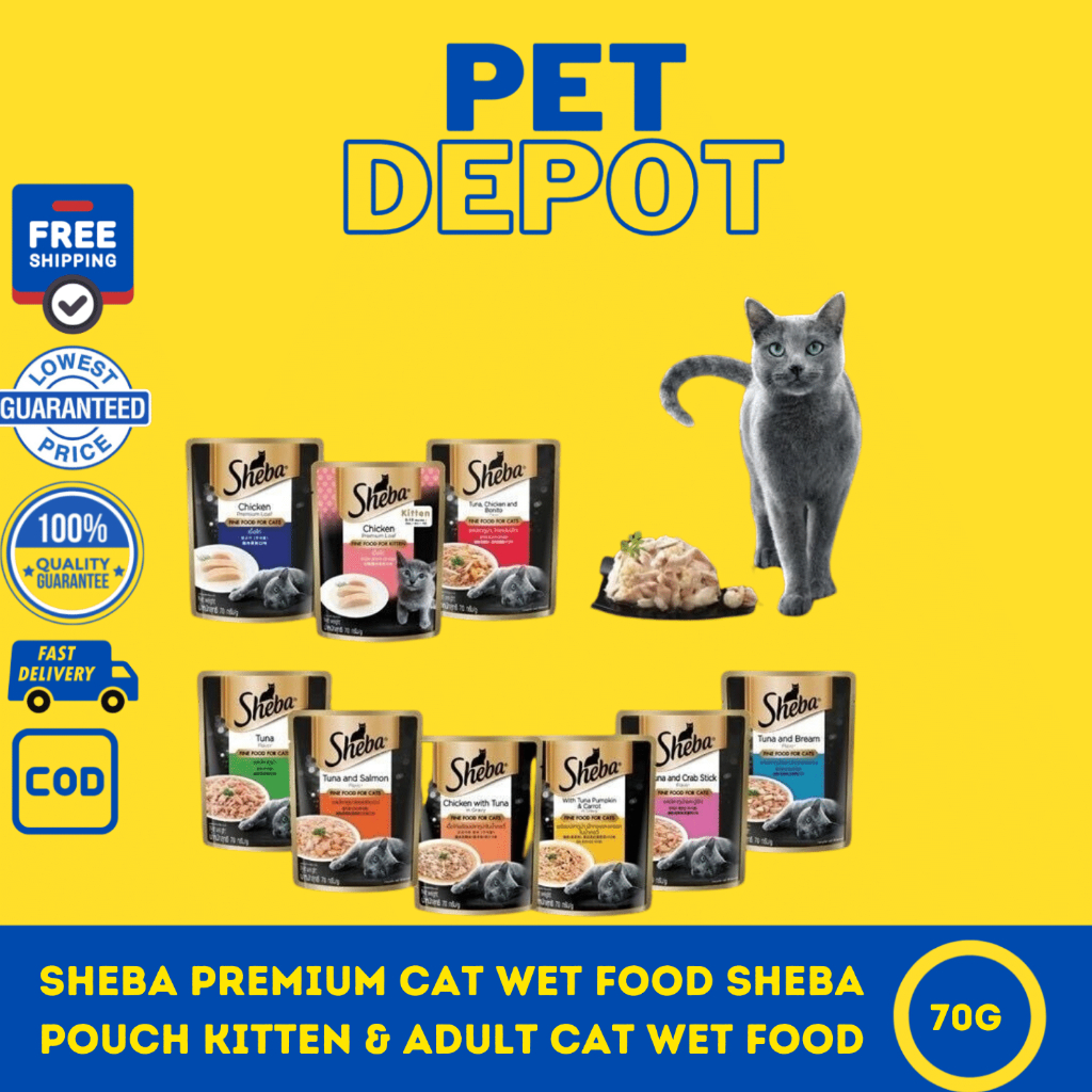 Sheba Premium Cat Wet Food Sheba Pouch Kitten & Adult Cat Wet Food 70g | Shopee Philippines