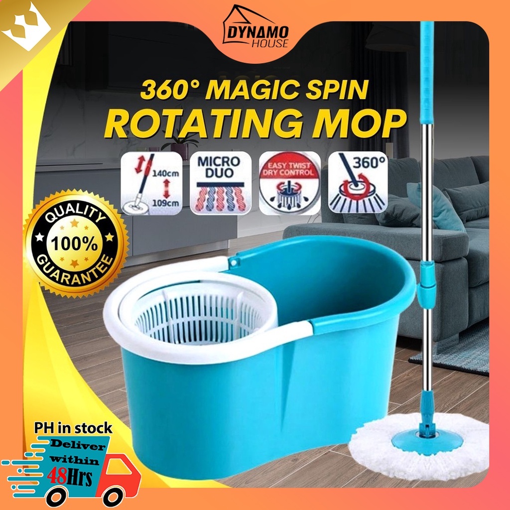 Magic spin mop with bucket 360° Rotating Floor Spin Mop with Spinner ...