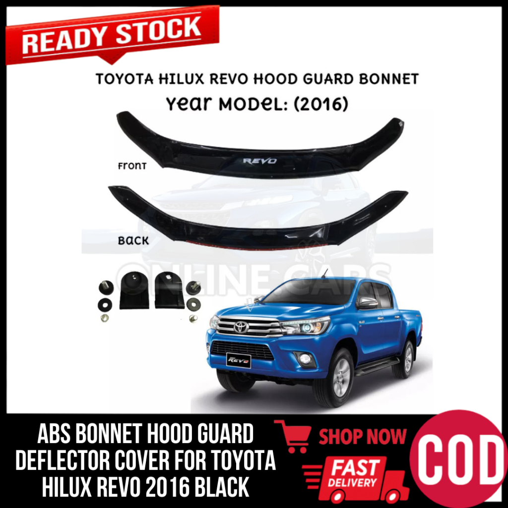 GCAO ABS Bonnet Hood Guard Deflector Cover for Toyota Hilux Revo 2016 ...