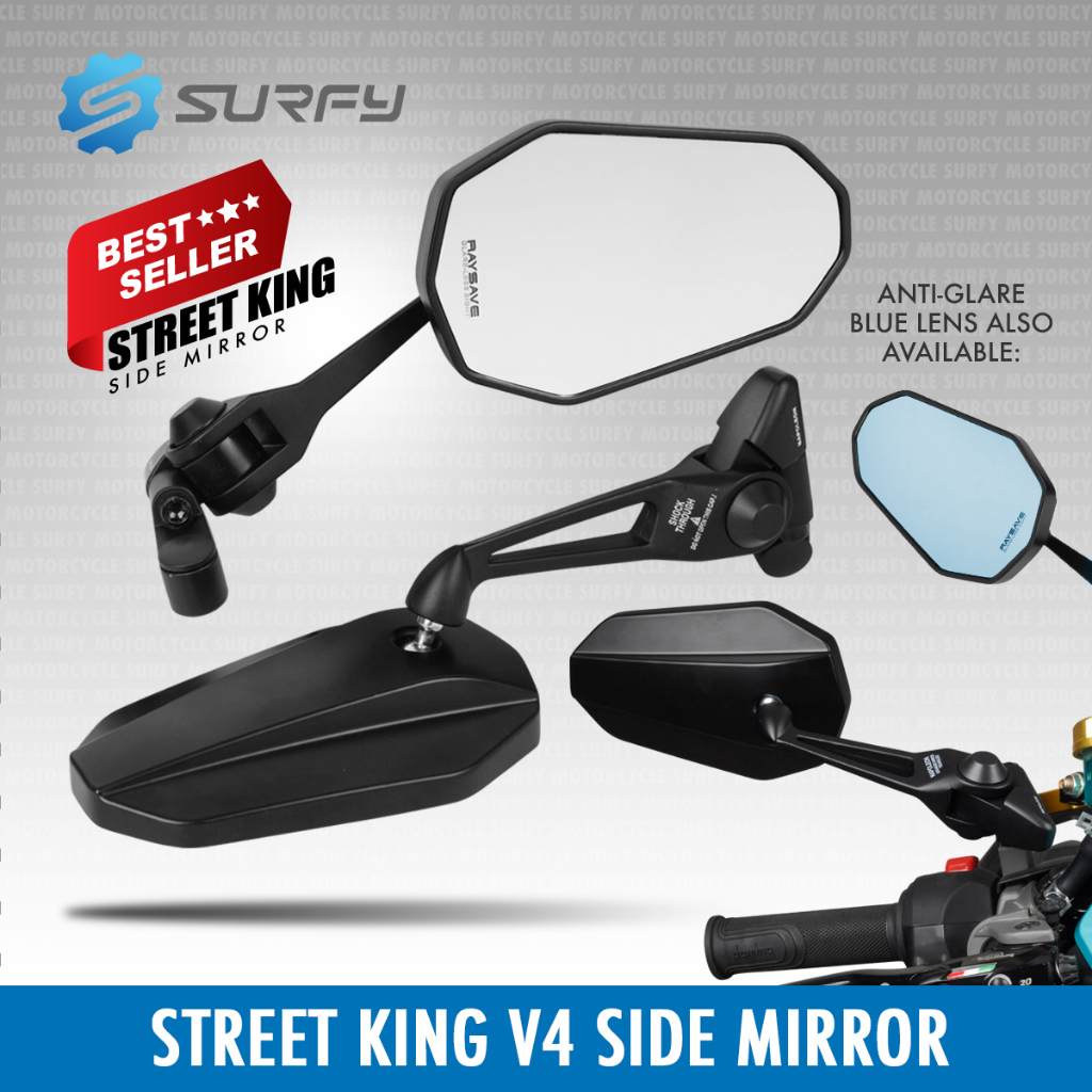 AOS9 Street King Side Mirror V4 Big LTO Passed Fully Adjustable ...