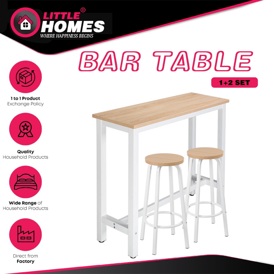 Lamesa set with chair Simple bar table 1table+2chair home kitchen ...
