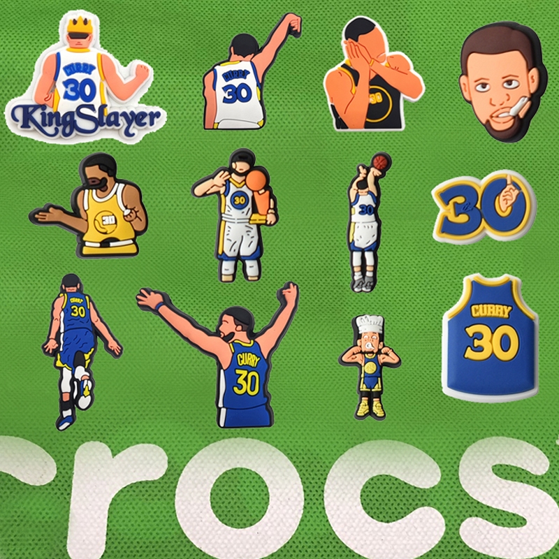 8pcs random nba ball star jibbitz set shoe Charms for crocs decoration ...