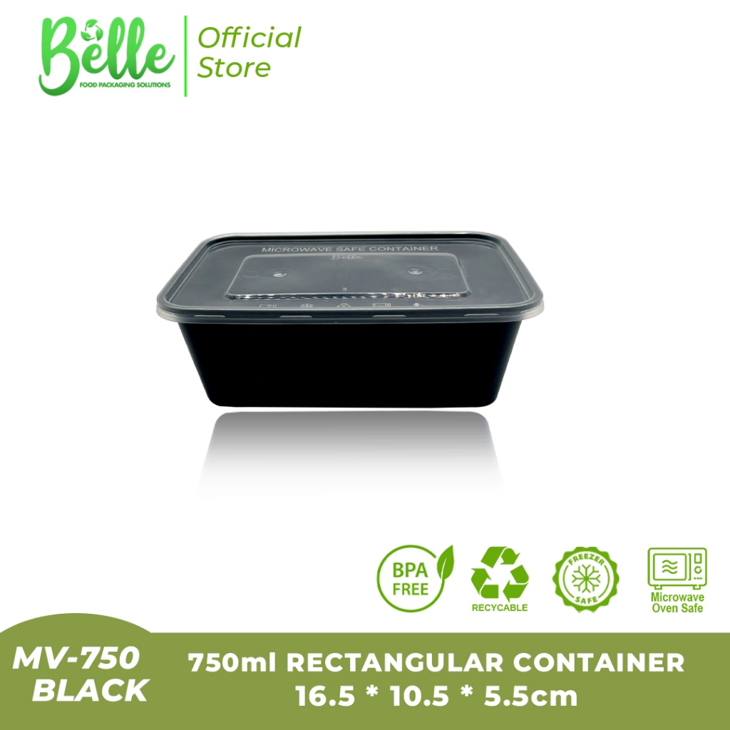Belle Microwavable Container Rectangular Series RE500, RE750, RE1000 ...