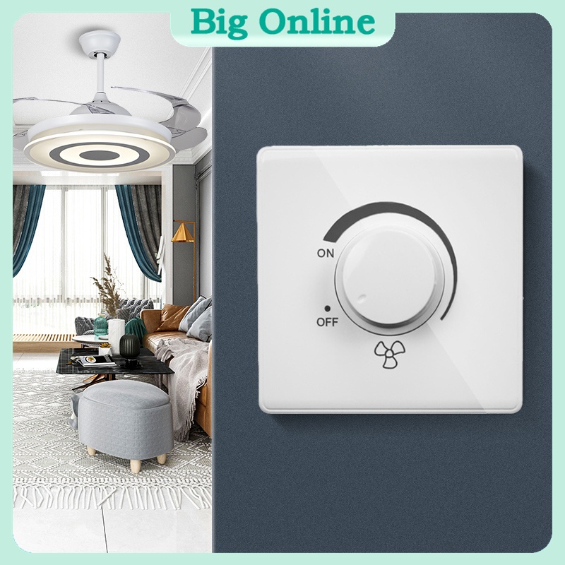 220v 10a Ceiling Fan Speed Regulator Switch Ceiling Fan Speed Controller 86 Type Wall Switch