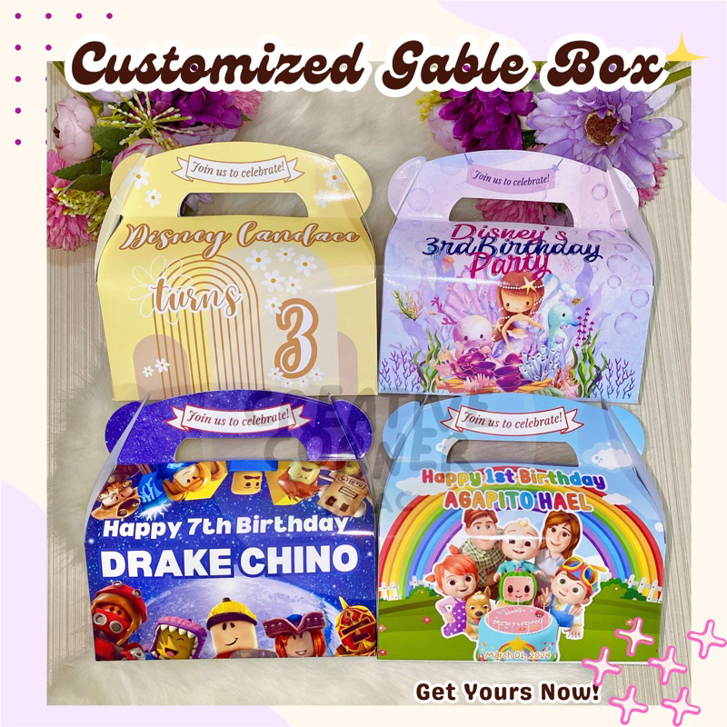 Customized Gable Box / Loot Bags / Donut box Any Occasion Theme ...