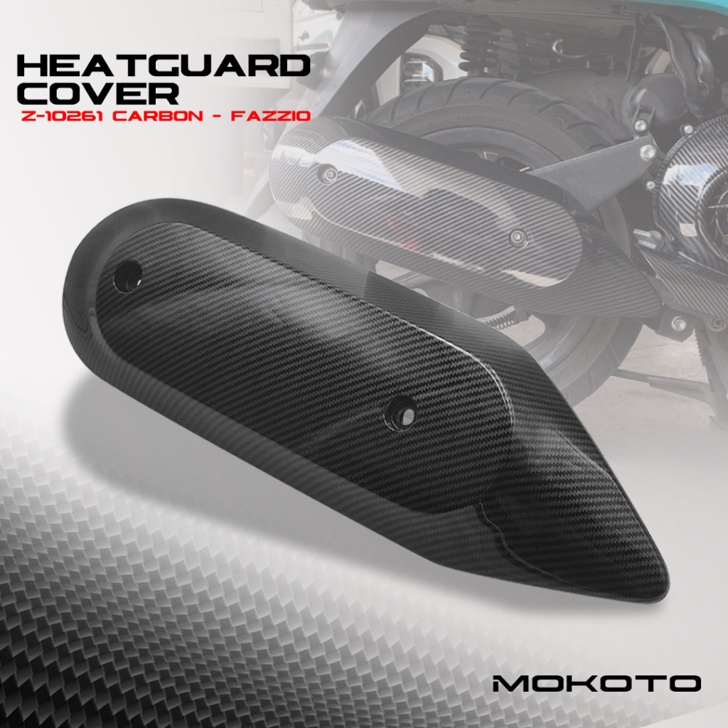 MIO FAZZIO MUFFLER HEATGUARD COVER CARBON Z-10261 / EXHAUST PIPE COVER ...