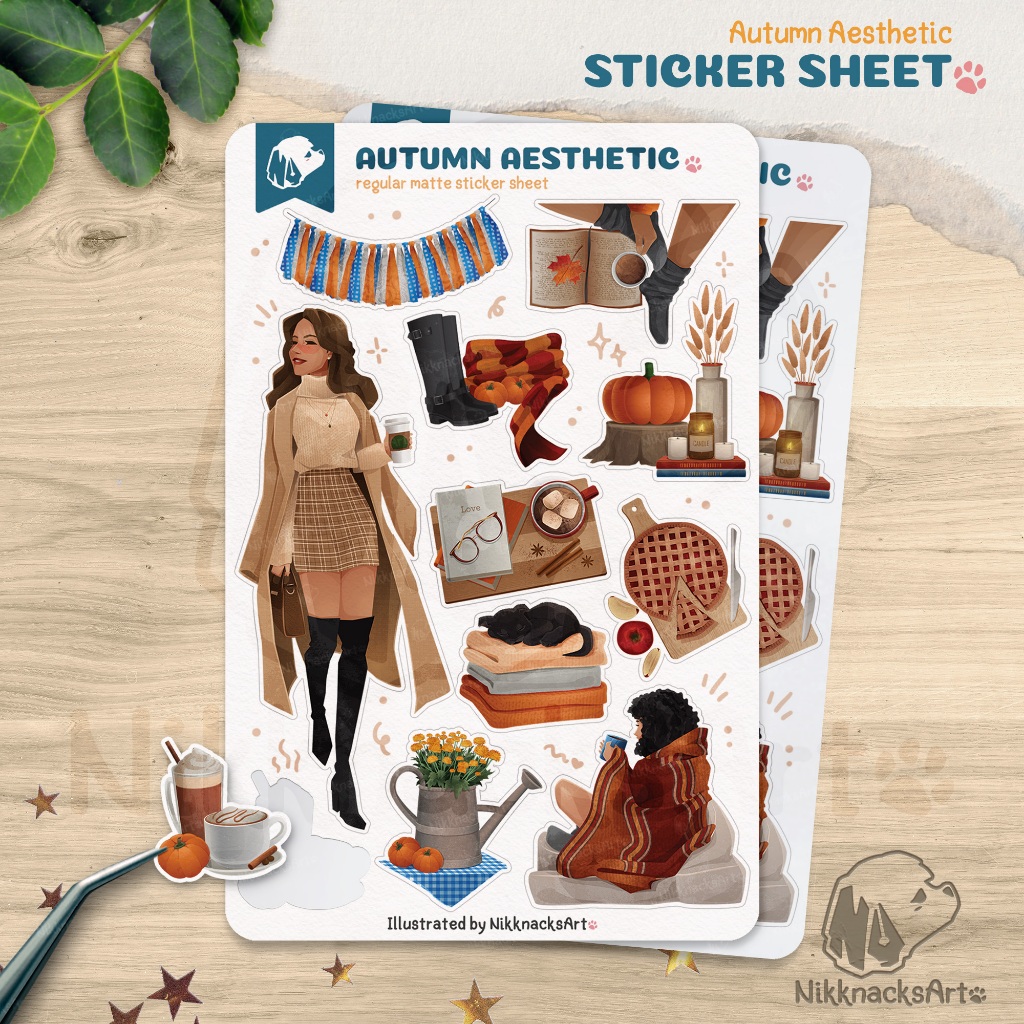 Autumn Aesthetic Sticker Sheet, Autumn Sticker | Bujo, Planner, Journal ...