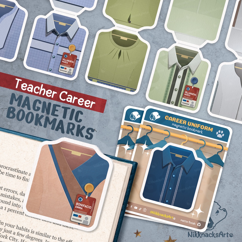 Teacher Instructor Professor Career Uniform Magnetic Bookmark - Free ...