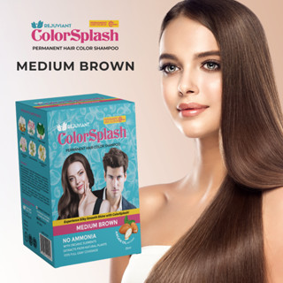 Rejuviant Ph ColorSplash | Medium Brown Herbal Blend: Permanent Hair Color Shampoo 10 sachet per ...