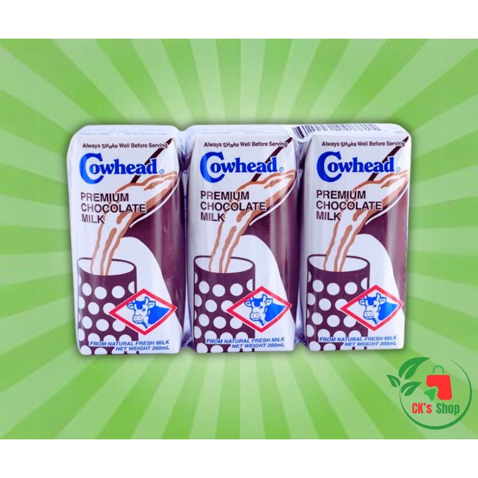 Cowhead Chocolate Milk 200mL x 3 [Fresh Milk - UHT Milk] | Shopee ...