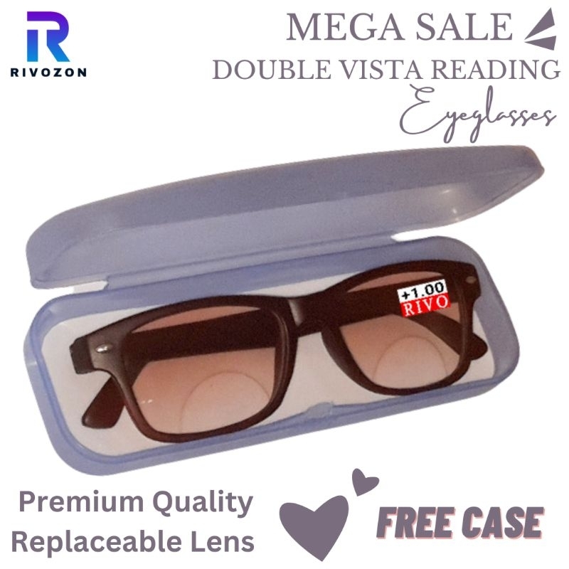 R13 Double Vista Reading Glasses Men & Women Eyeglass Replaceable Lens ...