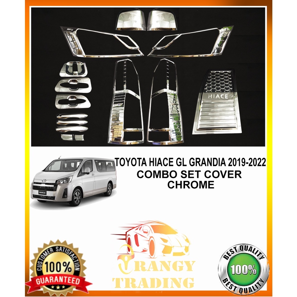 Toyota Hiace GL Grandia 2019 to 2024 Garnish Combo set cover chrome V1 2021 2022 2023 | Shopee ...