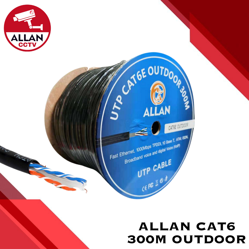 Allan CCTV CAT6 300M Outdoor UTP Cable CCA Cat6e Lan Cable | Internet ...