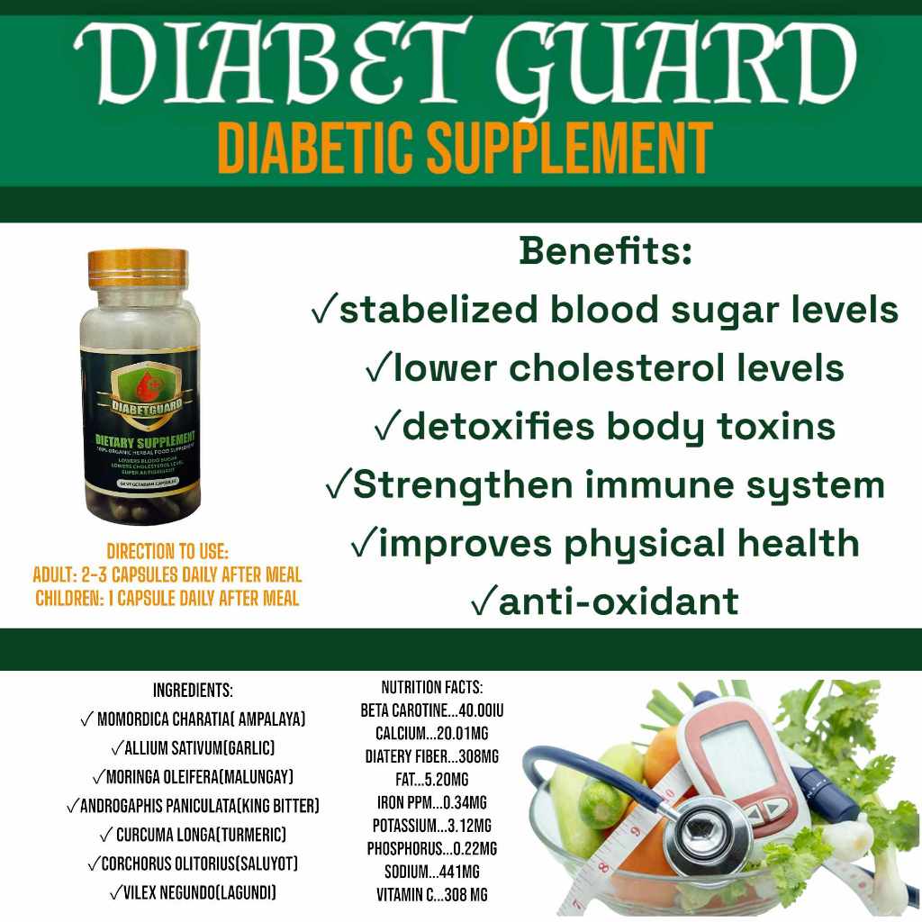 DiabetGuard Diabetic Supplement | 60 Capsule | Improves Insulin ...