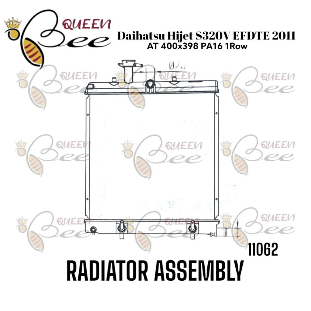 QUEENBEE 11062 Daihatsu Hijet S320V EFDTE 2011 Radiator Assembly A/T ...