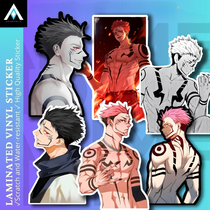 RYOMEN SUKUNA JUJUTSU KAISEN LAMINATED VINYL STICKERS ~ANIMEHOLIC ...