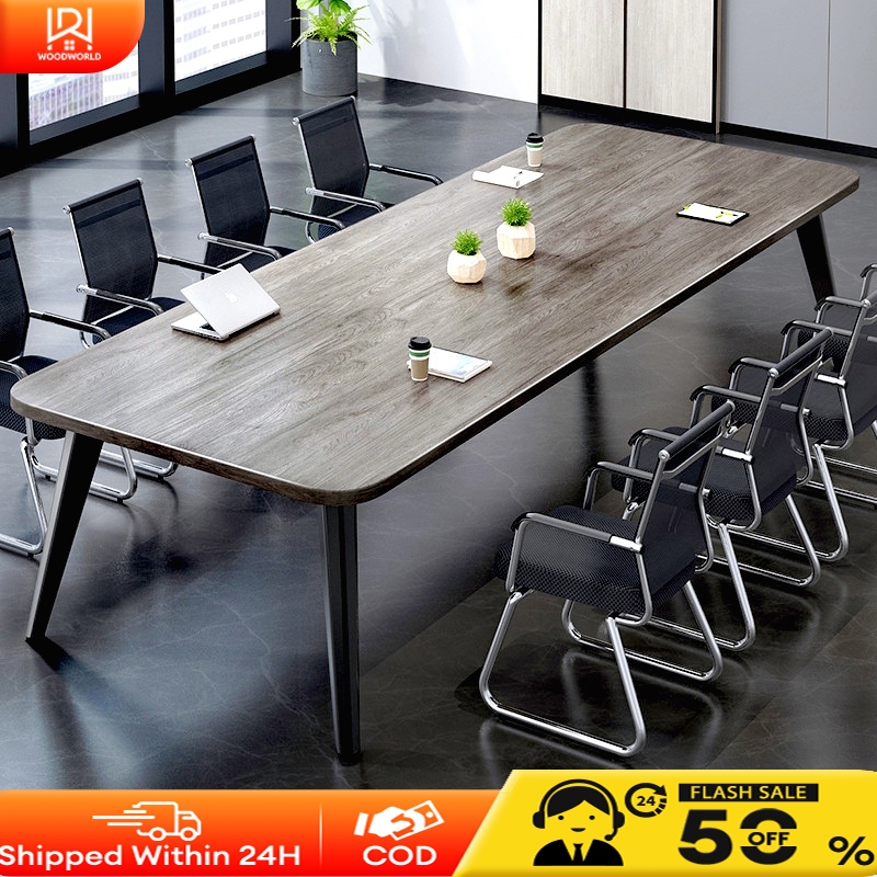 Conference Table 160/180/200CM Steel Wooden Computer Table Study Table ...
