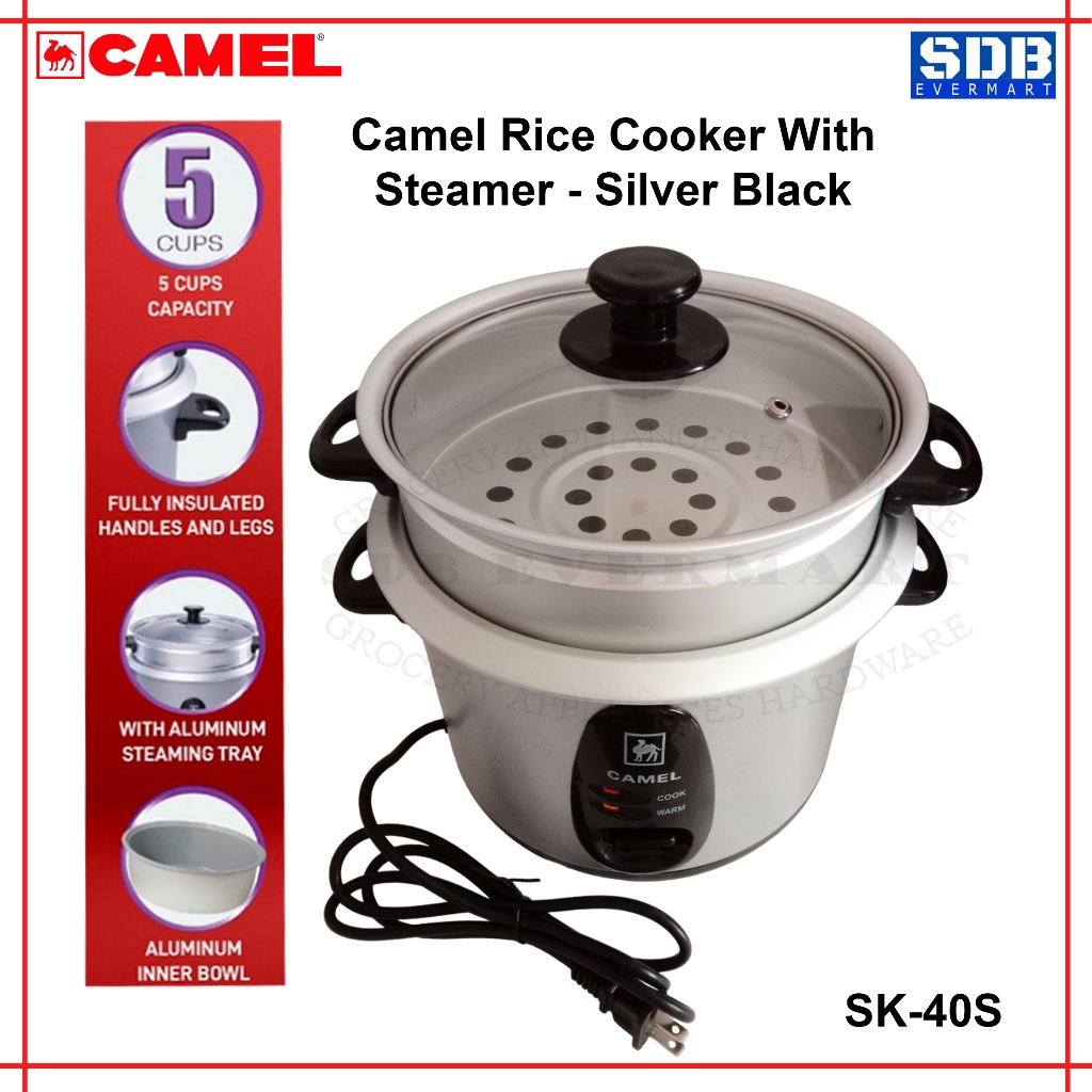Camel-Rice Cooker with Steamer, Measuring Cup and Plastic Rice Spoon-5 ...