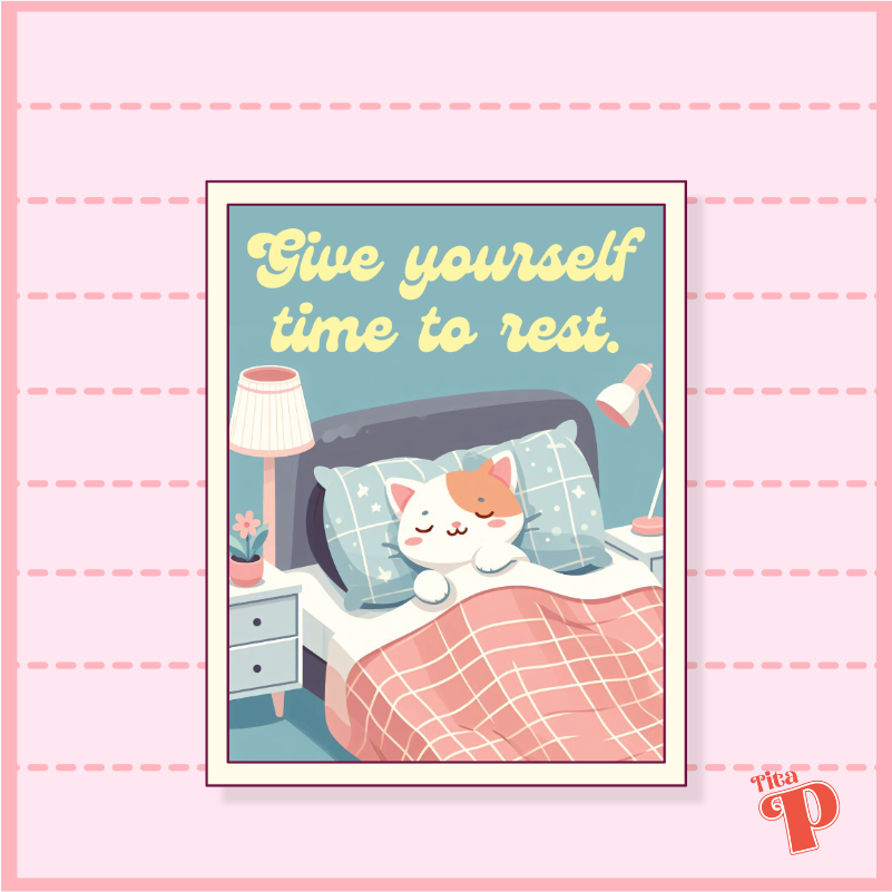 give yourself time to rest - cute encouraging - vinyl waterproof ...