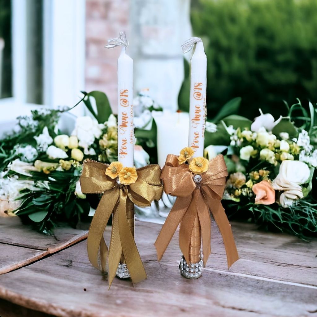 Customized Debut and Christening Candle 8 inches candle baptism candle ...