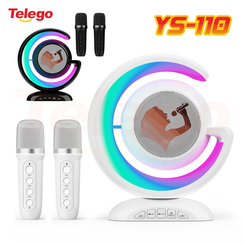 Telego YS-110 Wireless Light Show Bluetooth Speaker with 2 UHF ...