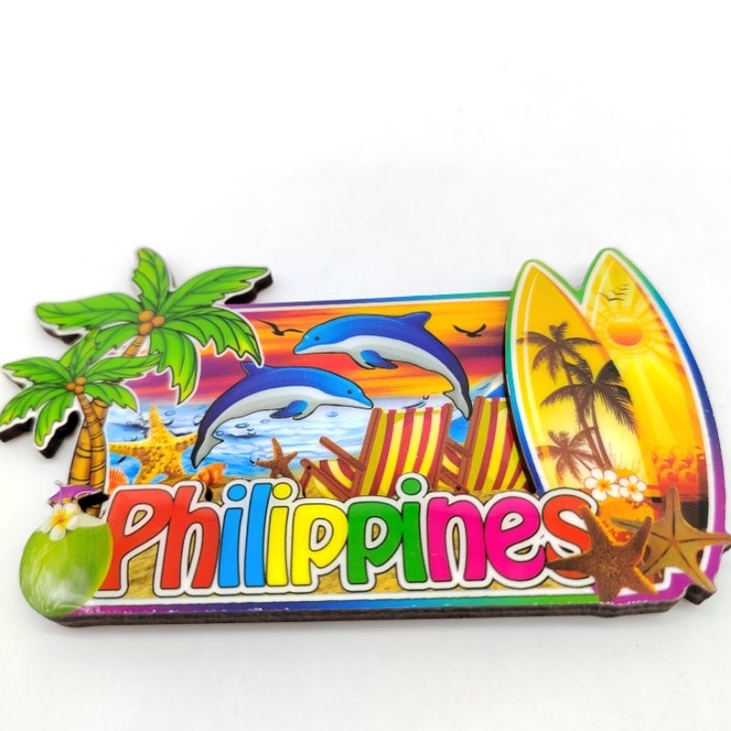 PHILIPPINES Wooden 2D Fridge Magnet Embossed Ref Magnet Souvenirs ...