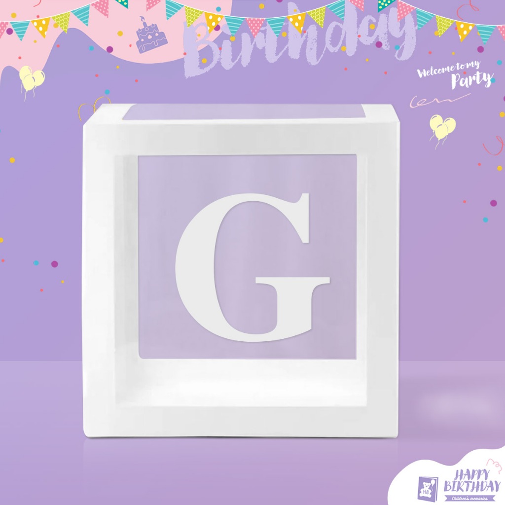 White Letters DIY Name Combination Birthday Box Gender Reveal Party ...