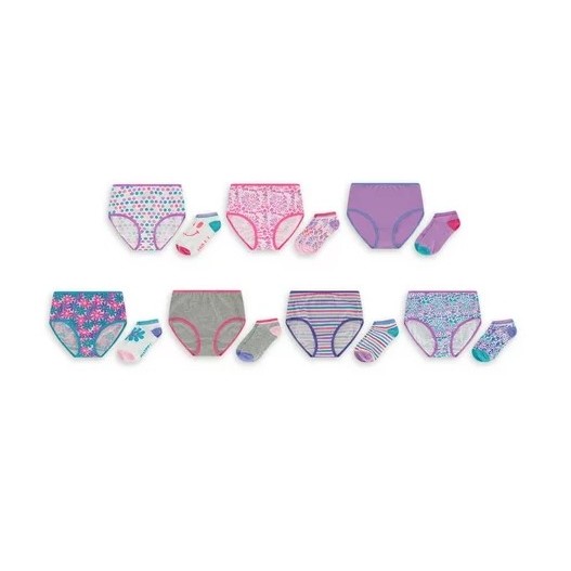 Wonder Nation Girls Socks and Brief Panties Pack, 7 Pairs Each | Shopee ...