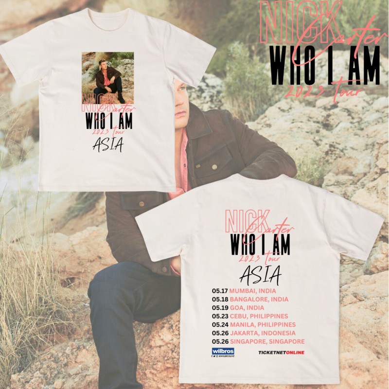 Nick Carter Who I am 2024 Tour Merch T-Shirt with Rubberized Print ...