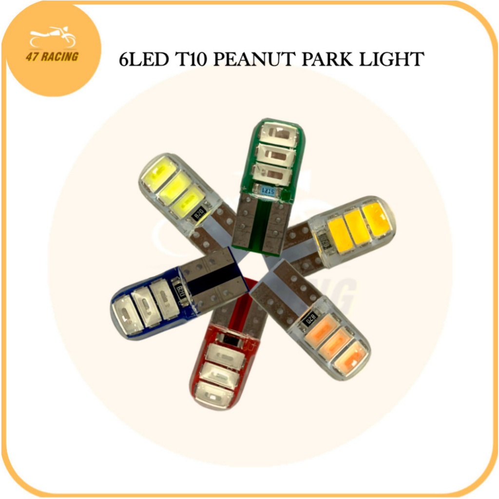MOTORCYCLE 6 LED T10 PEANUT PARK LIGHT FOR SIGNAL LIGHT LICENSE LIGHT ...