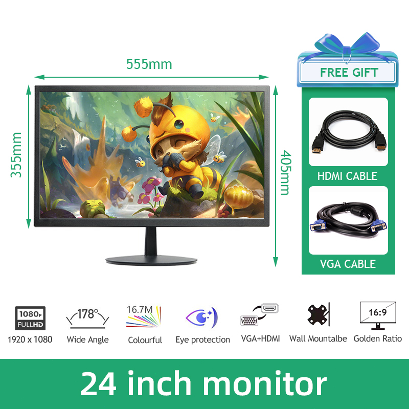 ICON Monitor 19/22/24 Inch LED Rimless HDMI VGA Brand New Computer sets ...