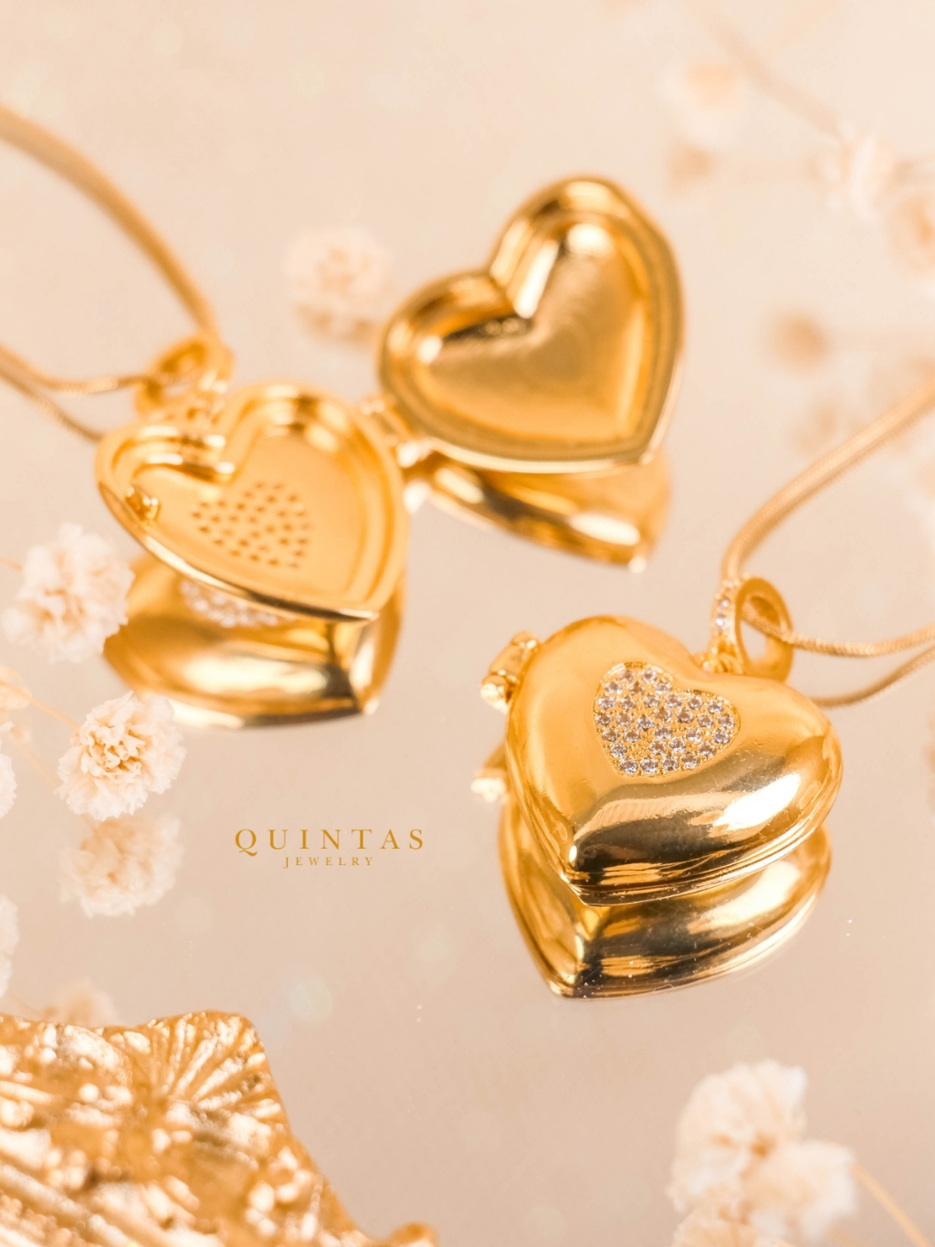 QUINTAS ™ Agatha Heart Locket Necklace (With FREE Jewelry Gift Box ...
